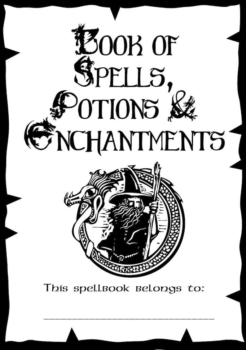 Dnd Spellbook Dungeons and Dragons Spells Wizard Spell Book - Etsy