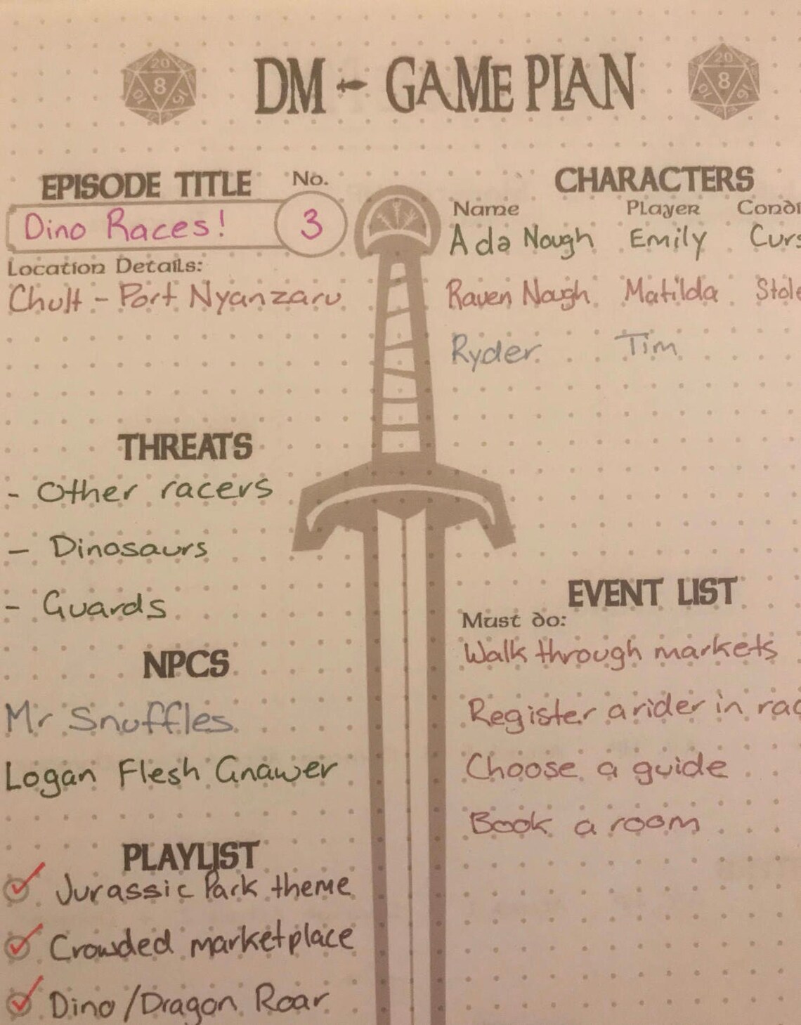 DM Game Plan Dungeon Master Planner Game Night is ON - Etsy