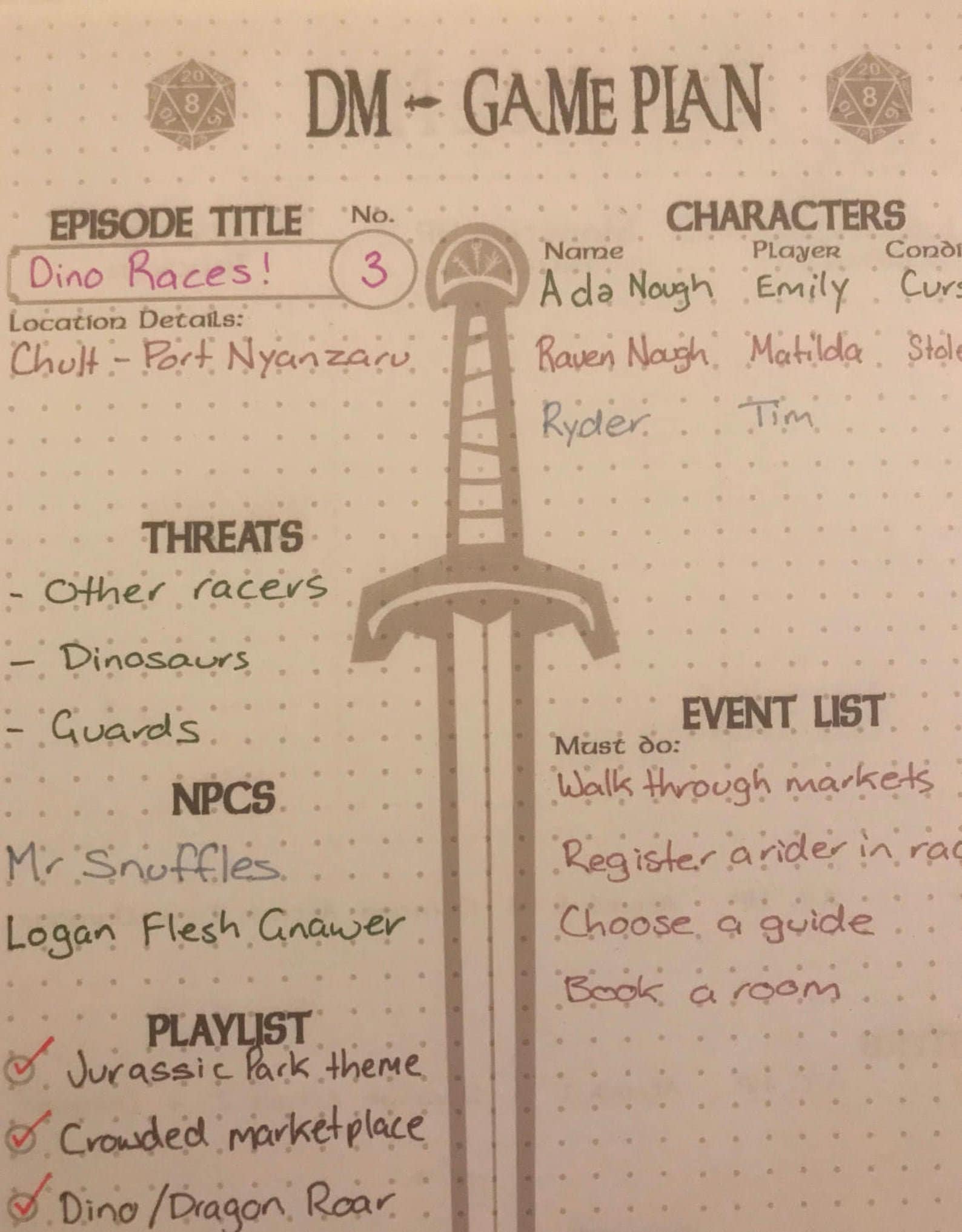 DM Game Plan Dungeon Master Planner Game Night is ON - Etsy