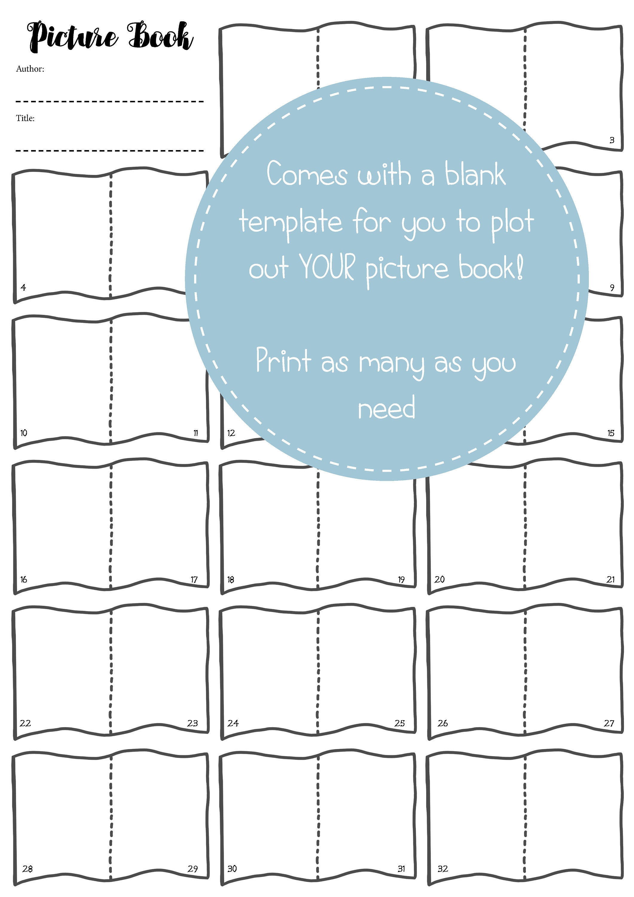 Picture Book Template for Writers Create Your Own - Etsy