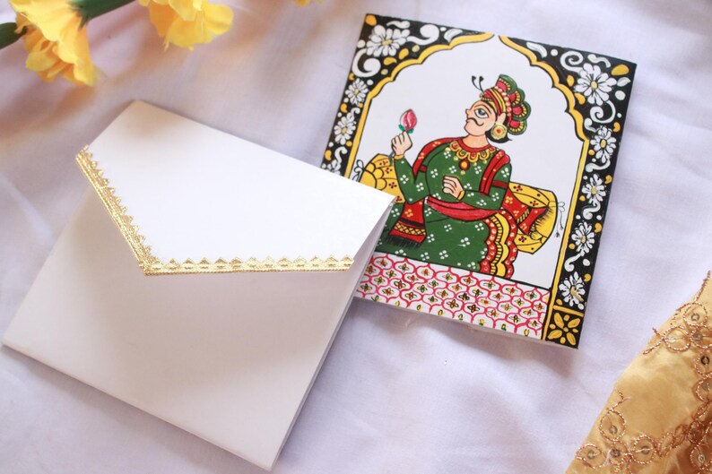 Indian Hand-painted Envelopes for Wedding, Phad Painting Indian Wedding ...