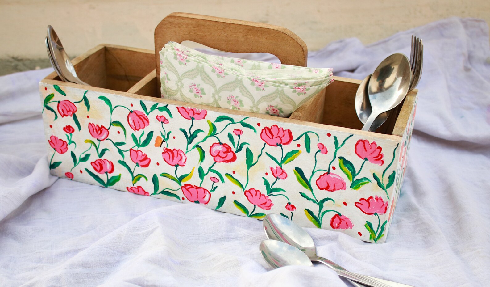 Wooden Spoon Holder and Organiser for Dining Table, Indian Handmade ...