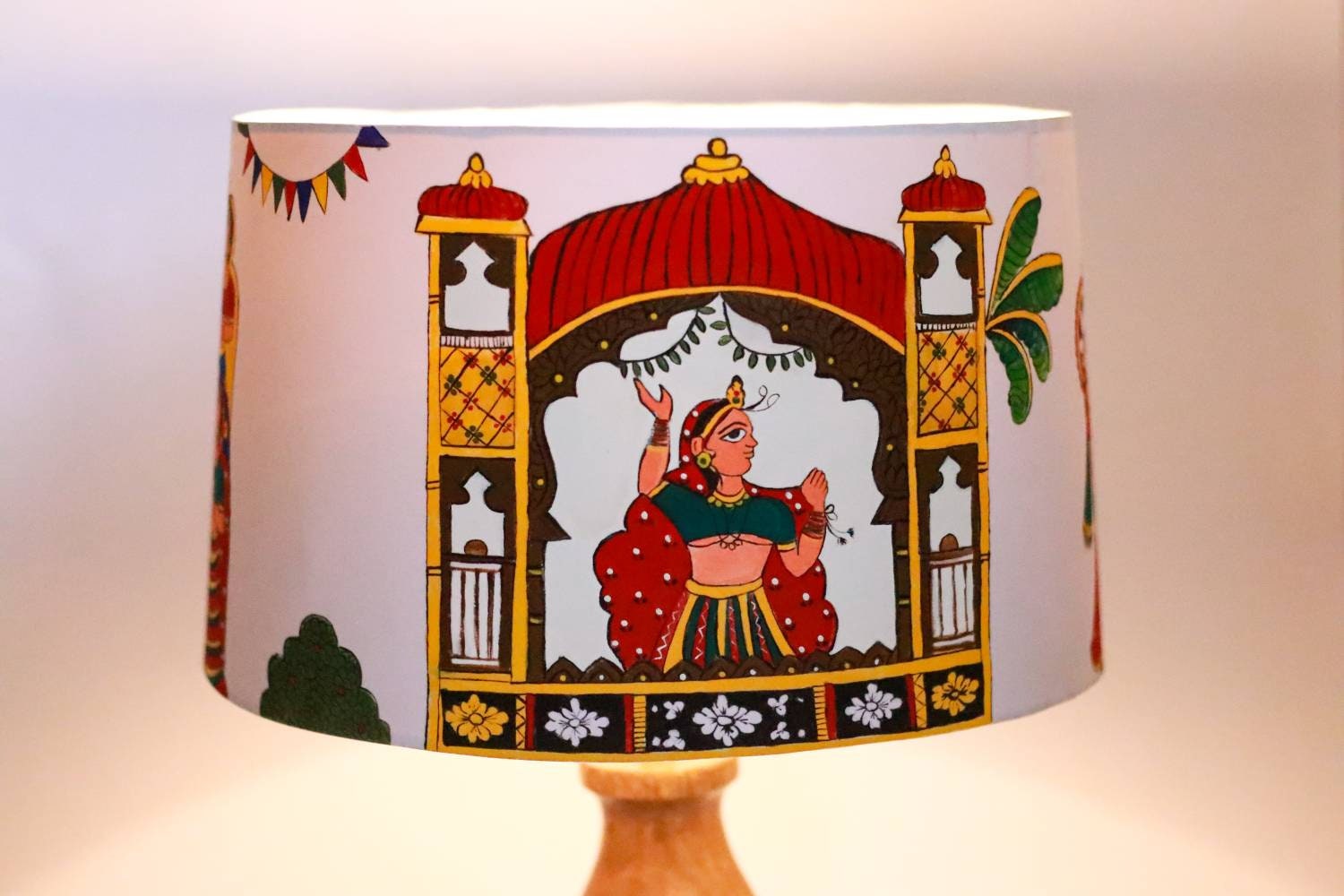 Lamp Shade Indian, Lamp Shade Indian Hand Painted, Phad Painting Lamp ...
