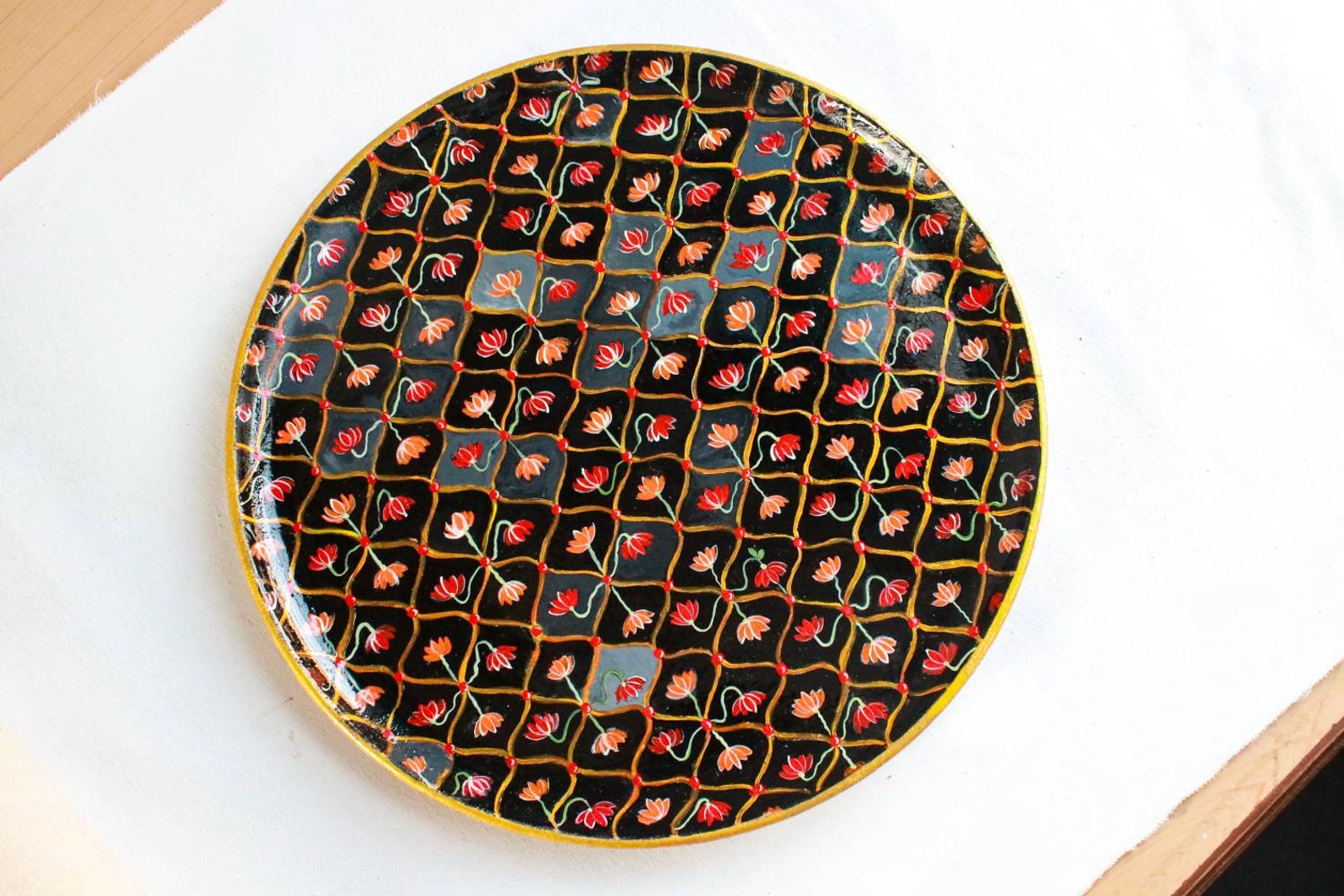 Buy Wall Plate Indian, 12" Rajasthani Handpainted Wall Decorative ...