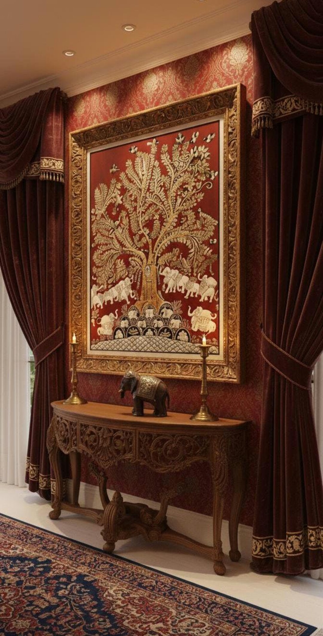 Tree of Life Phad Painting – Gold Foil Rajasthani Art (22" X 30 ...