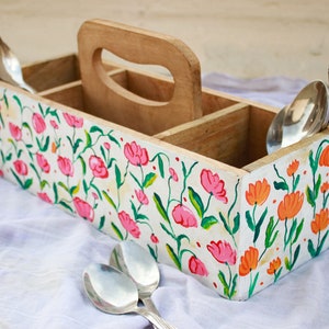 Wooden Spoon Holder and Organiser for Dining Table, Indian Handmade ...