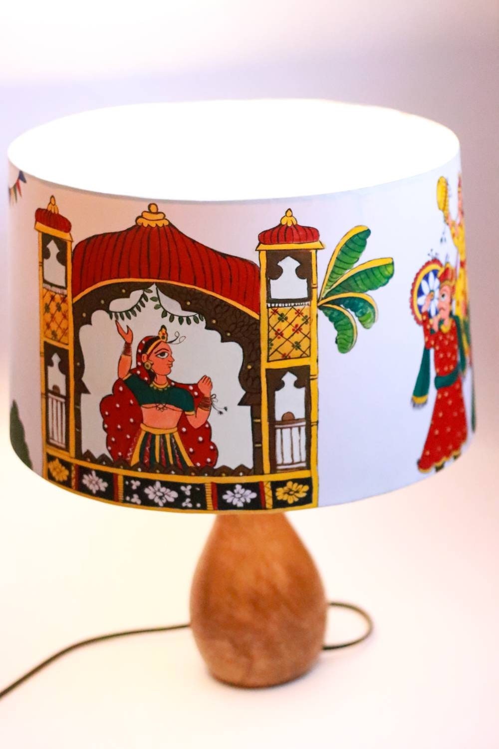 Lamp Shade Indian, Lamp Shade Indian Hand Painted, Phad Painting Lamp ...