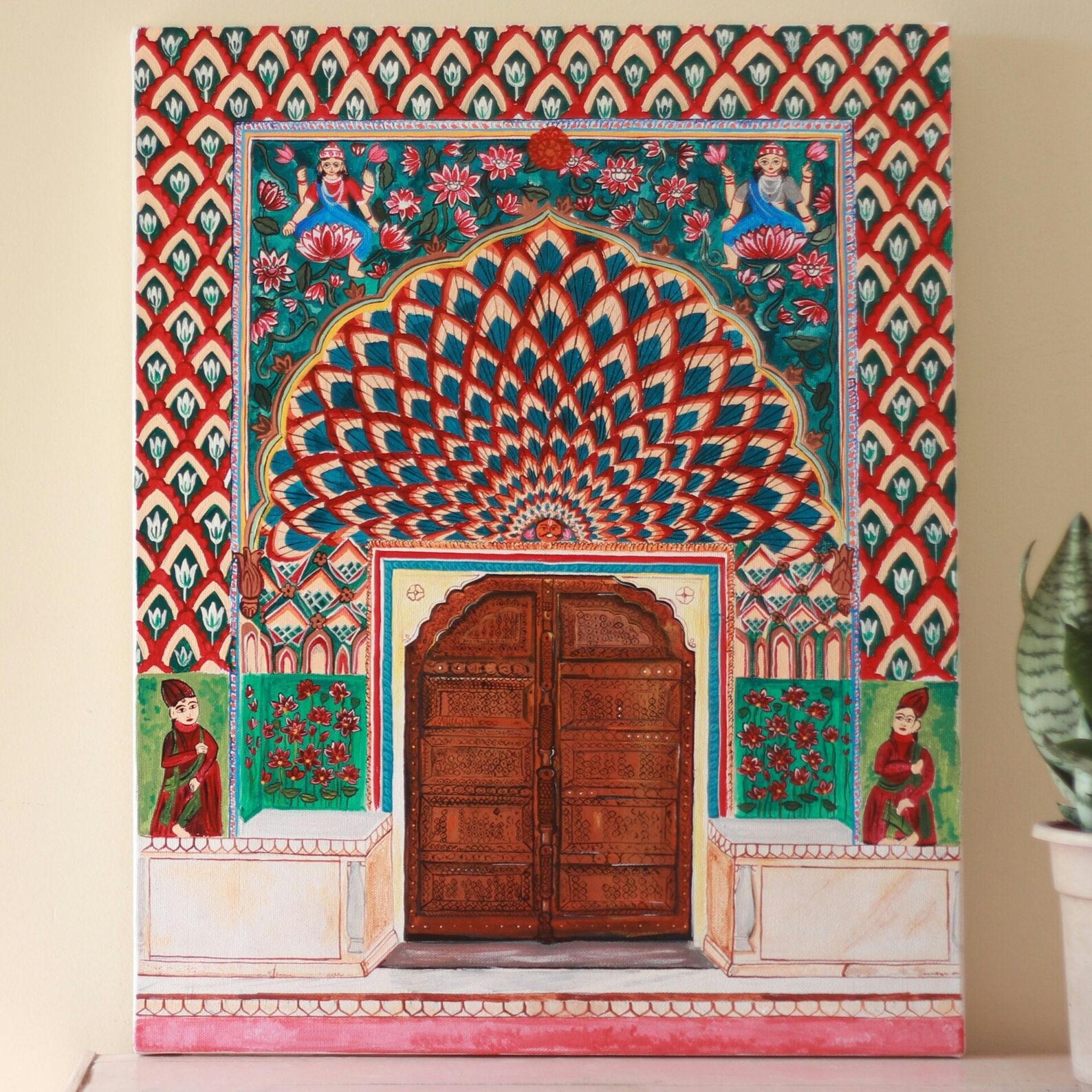 Gates of India, Original Painting of City Palace's Gate Jaipur, Canvas ...