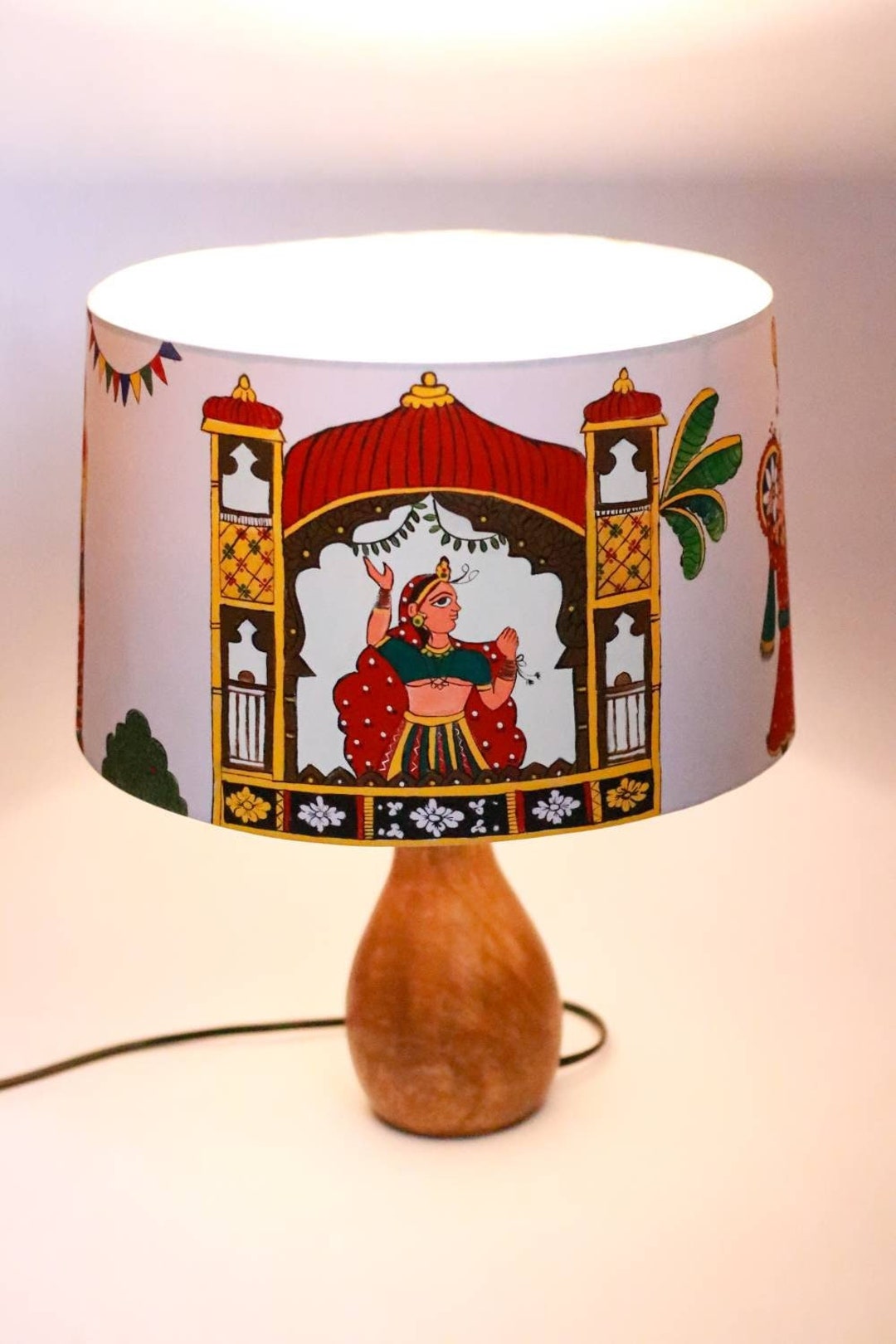 Lamp Shade Indian, Lamp Shade Indian Hand Painted, Phad Painting Lamp ...