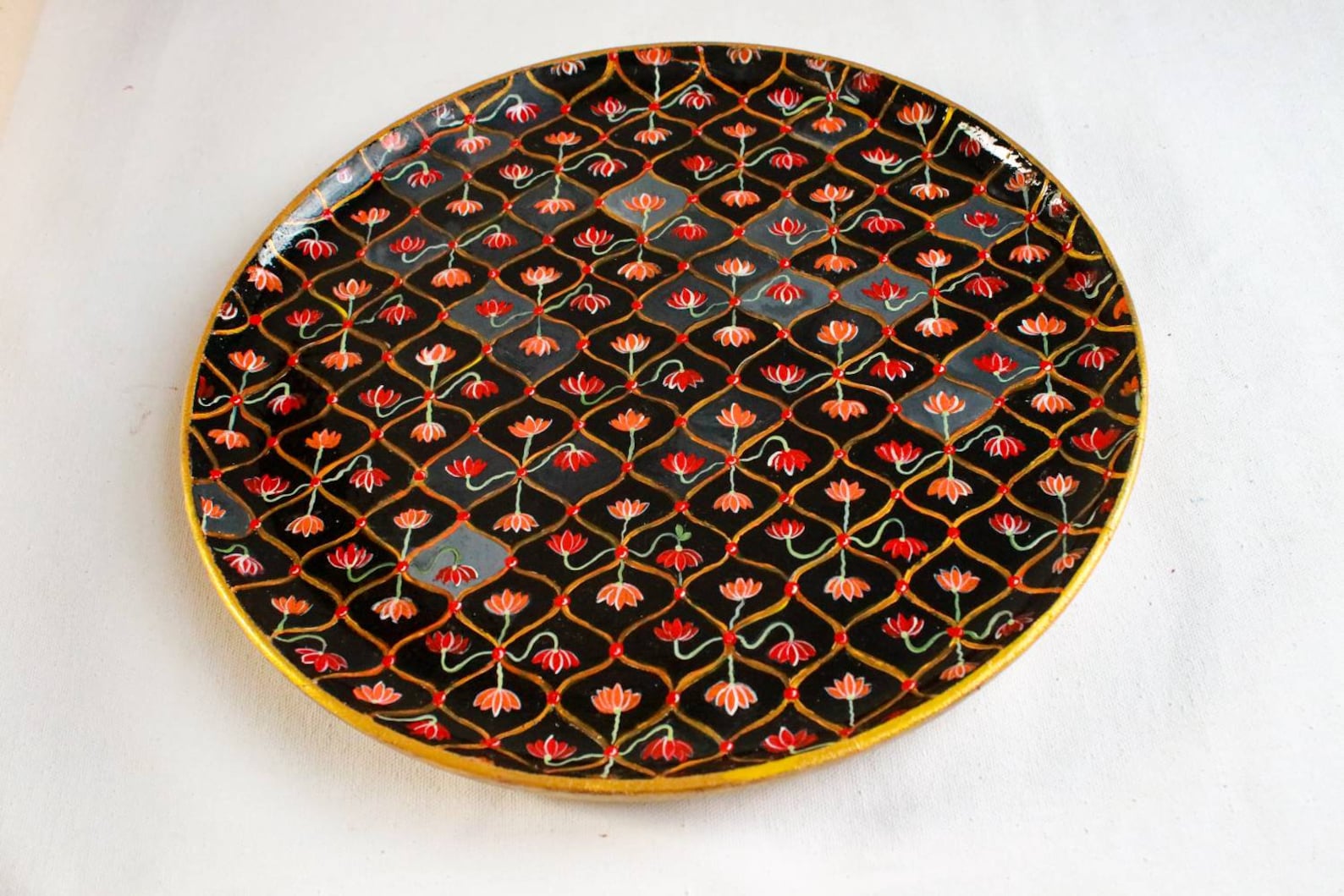 Buy Wall Plate Indian, 12" Rajasthani Handpainted Wall Decorative ...