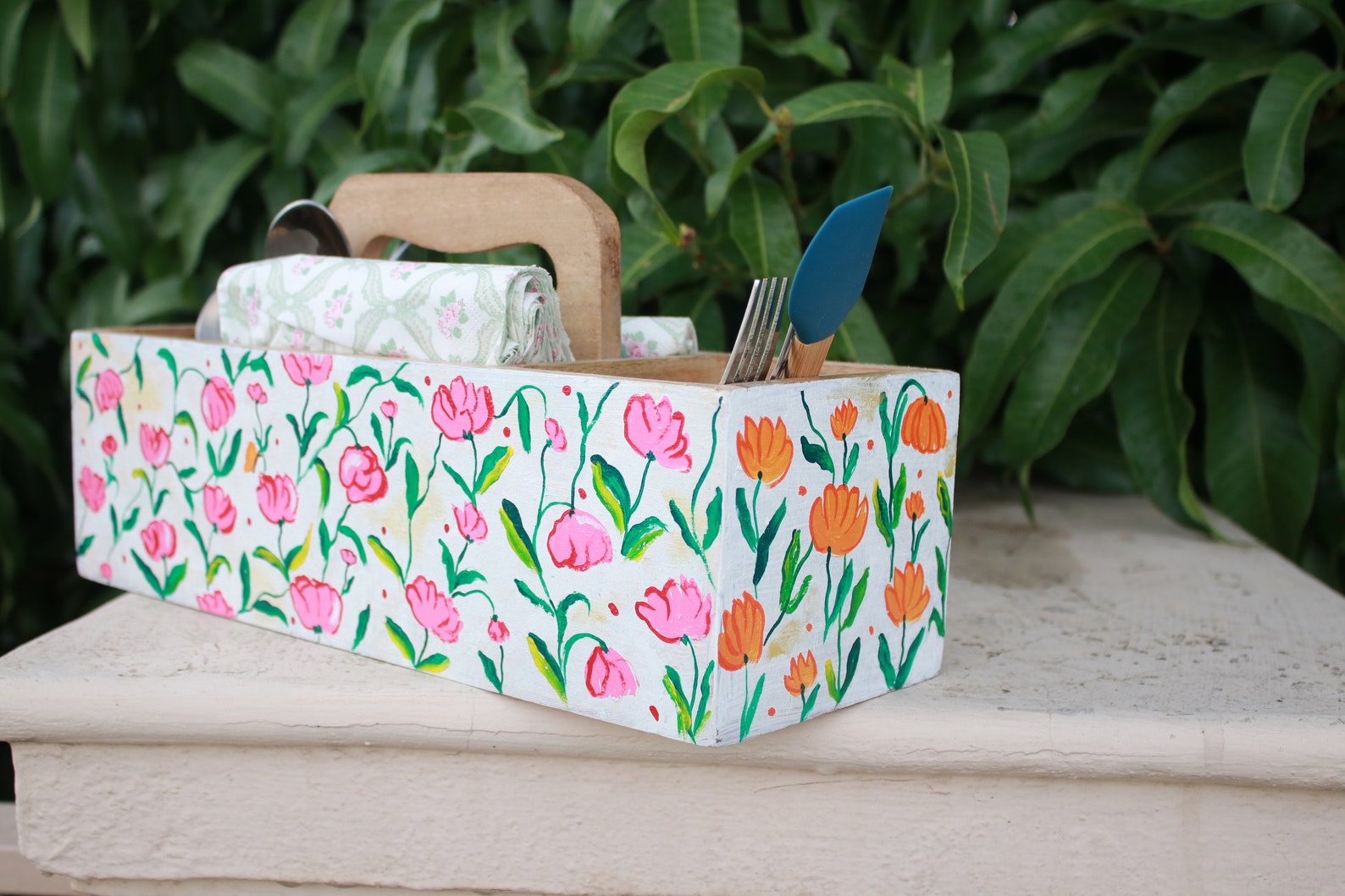 Wooden Spoon Holder and Organiser for Dining Table, Indian Handmade ...