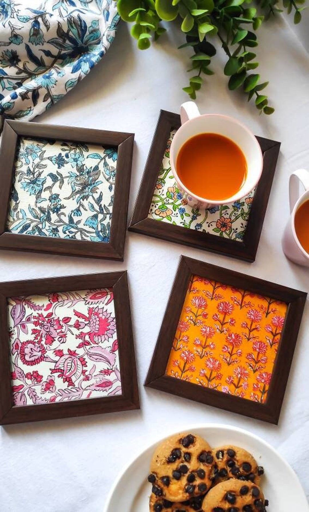 Indian Coasters Wedding Favours, Hand Painted Block Print Coasters ...