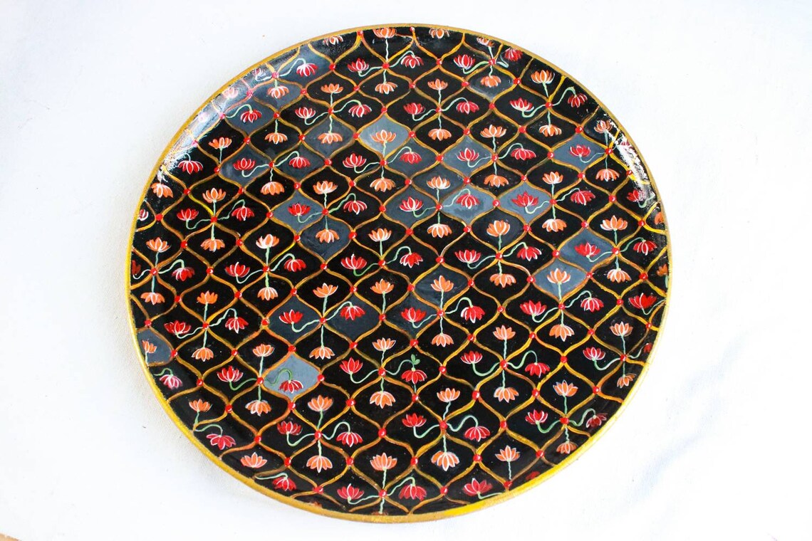 Buy Wall Plate Indian, 12 Rajasthani Handpainted Wall Decorative Wooden ...