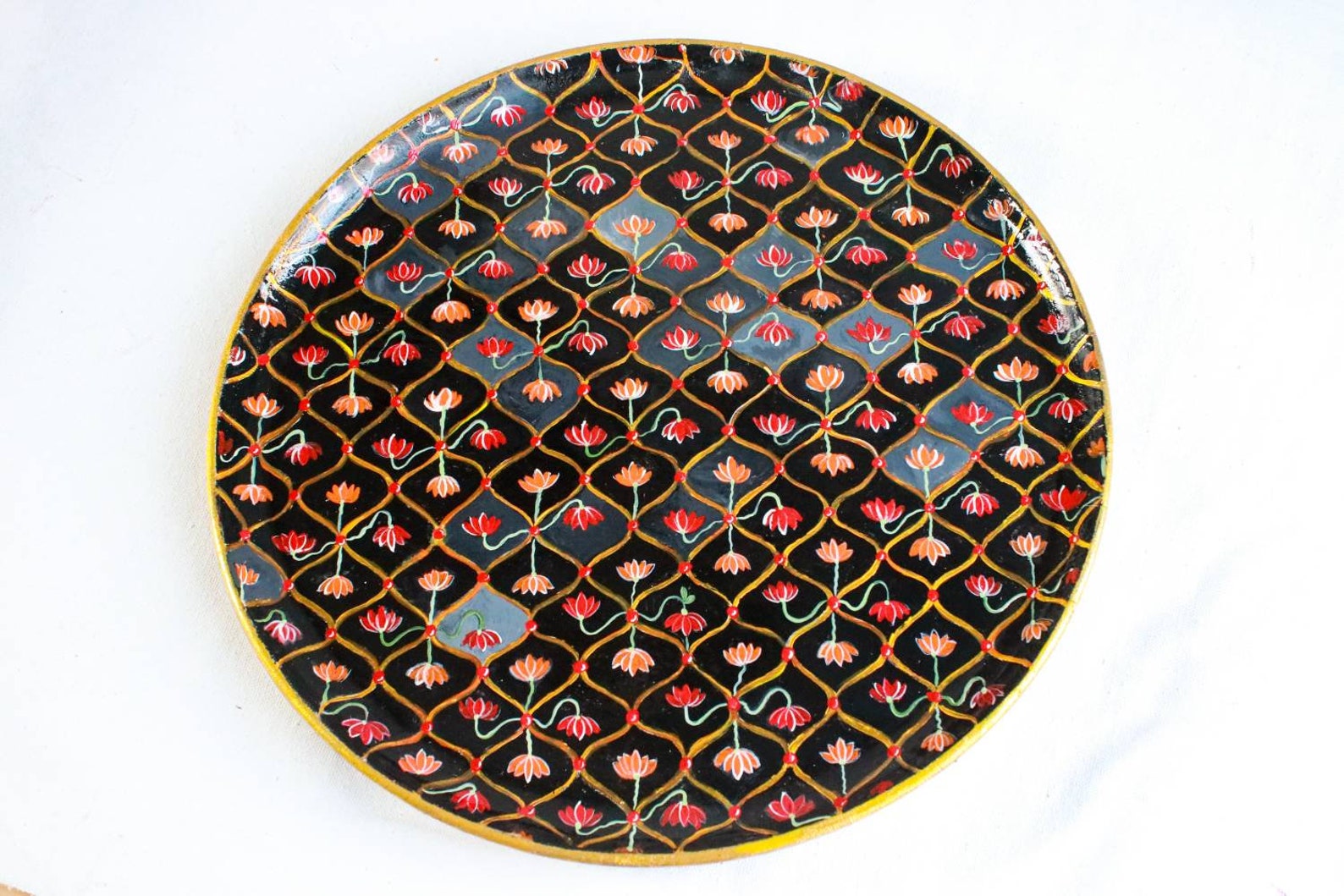 Buy Wall Plate Indian, 12 Rajasthani Handpainted Wall Decorative Wooden ...