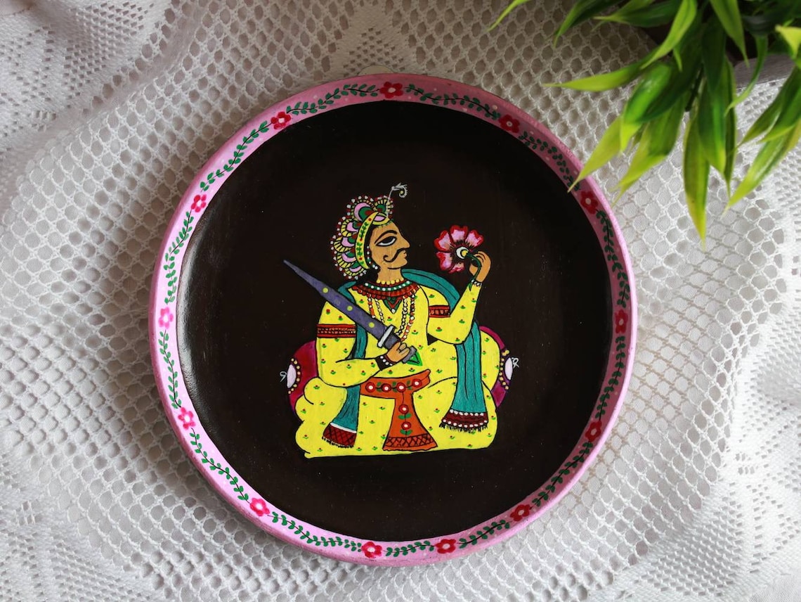 Jaipur Rajasthani Handpainted Wall Plate Indian Rajasthani - Etsy UK