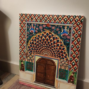 Gates of India, Original Painting of City Palace's Gate Jaipur, Canvas ...