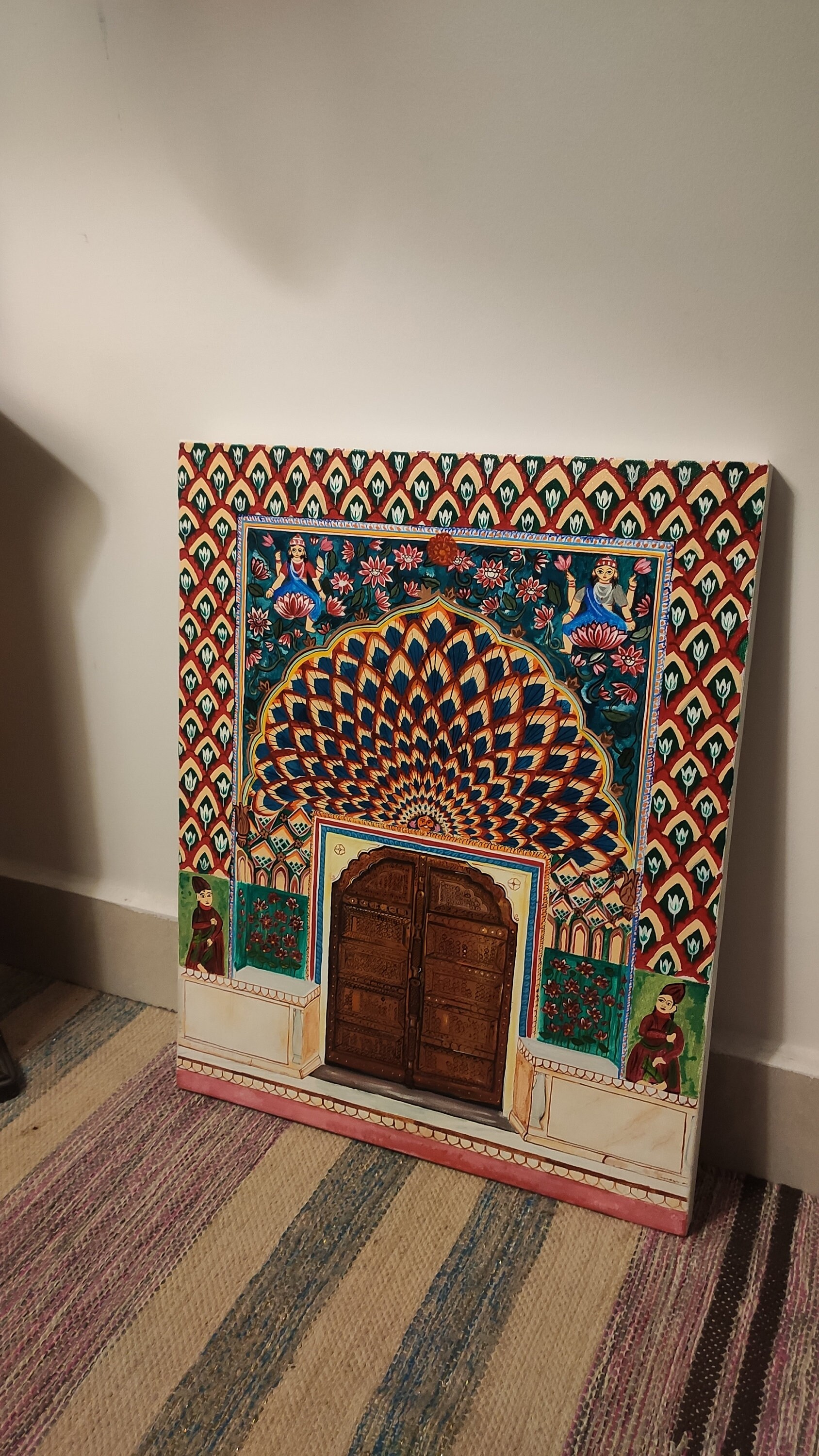 Gates of India, Original Painting of City Palace's Gate Jaipur, Canvas ...