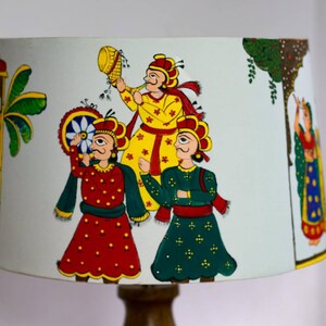 Lamp Shade Indian, Lamp Shade Indian Hand Painted, Phad Painting Lamp ...