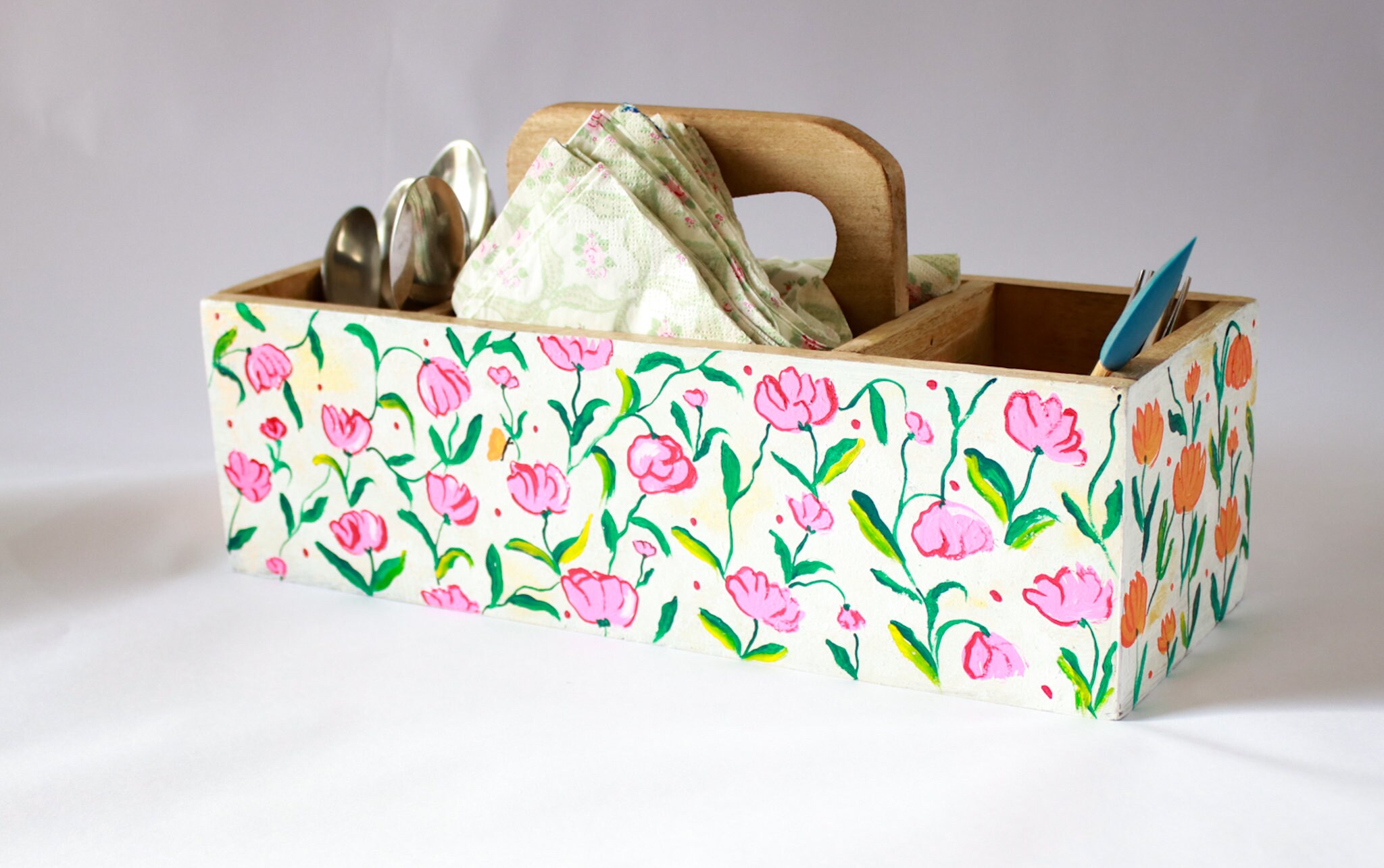 Wooden Spoon Holder and Organiser for Dining Table, Indian Handmade ...
