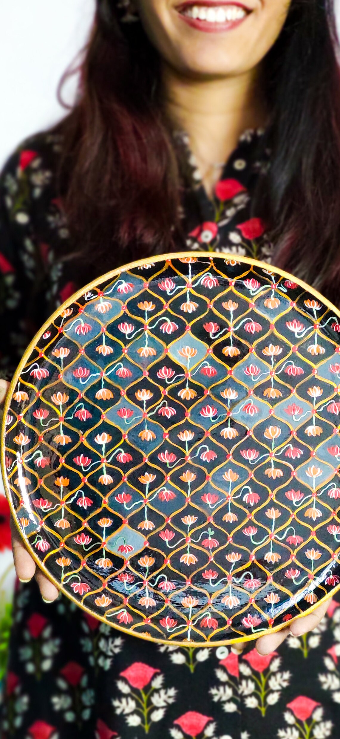 Buy Wall Plate Indian, 12 Rajasthani Handpainted Wall Decorative Wooden ...