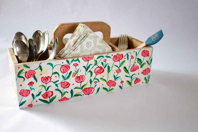 Wooden Spoon Holder and Organiser for Dining Table, Indian Handmade ...