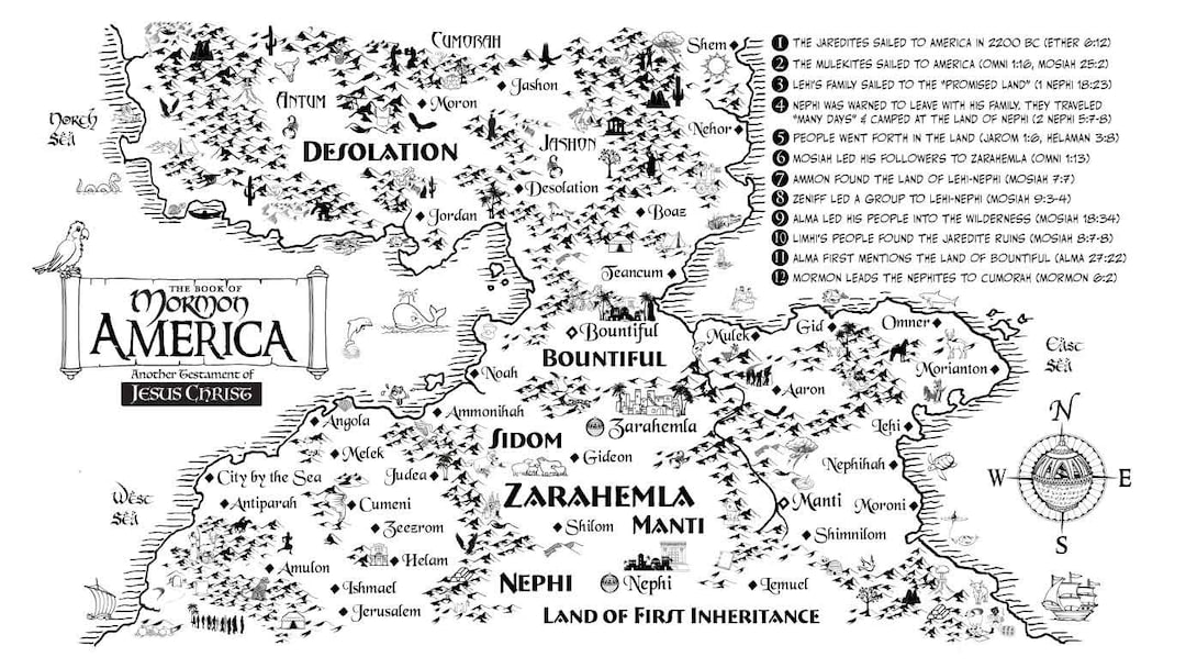 Book of Mormon Map of America - Etsy