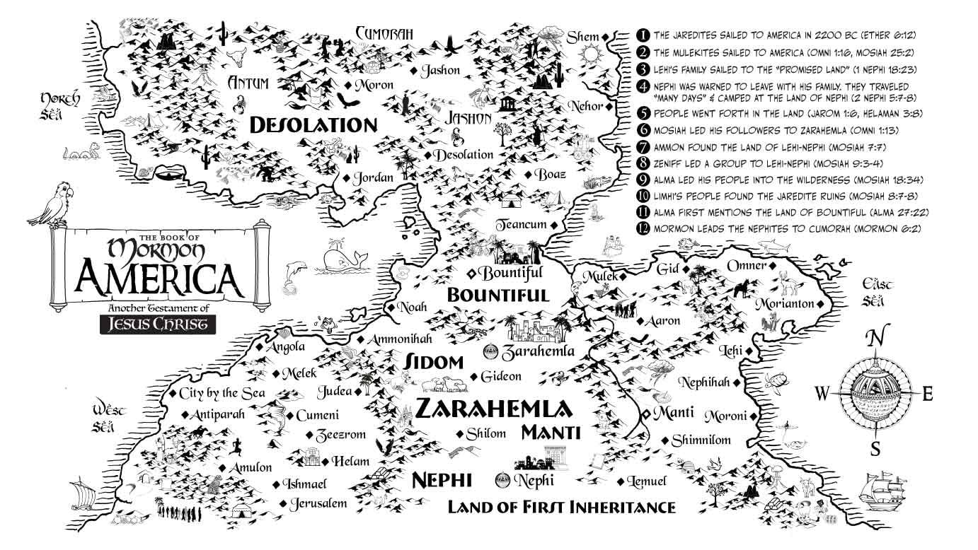 3 Book of Mormon Maps of America, Middle East, and Journeys of Mosiah ...