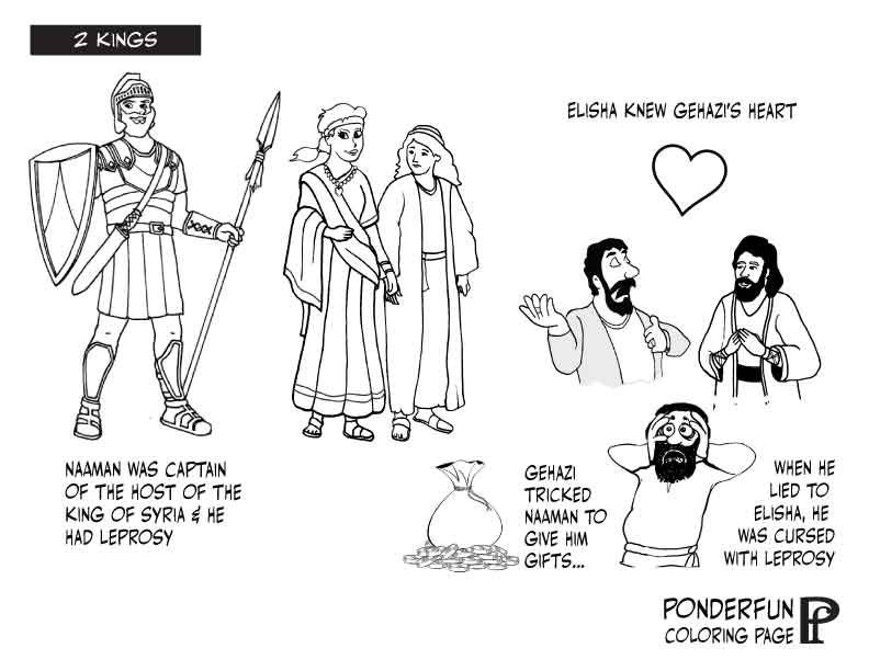 Free Elisha And Naaman Coloring Pages
