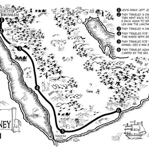 3 Book of Mormon Maps of America, Middle East, and Journeys of Mosiah ...