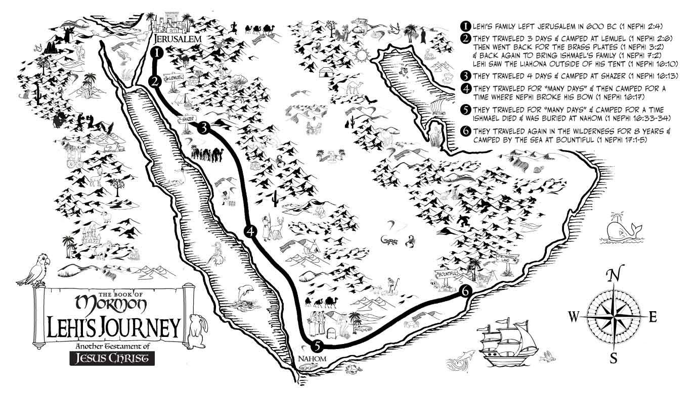 3 Book of Mormon Maps of America, Middle East, and Journeys of Mosiah ...