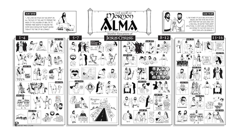 Book of Mormon Illustrated Overview of All 15 Books - Etsy