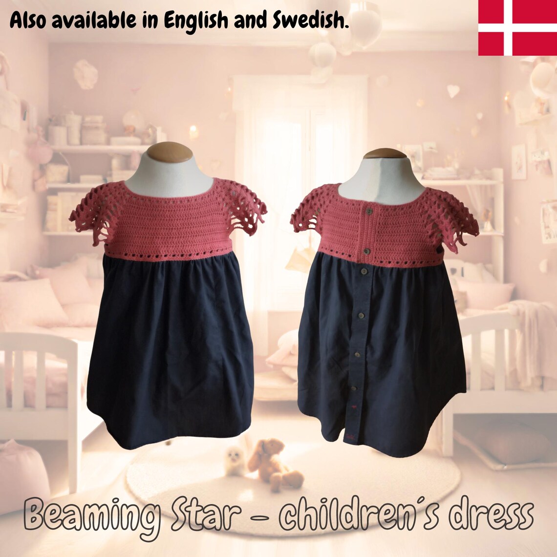 Beaming Star Childrens Dress Pdf Pattern | Danish | Sizes 1-7 Years ...