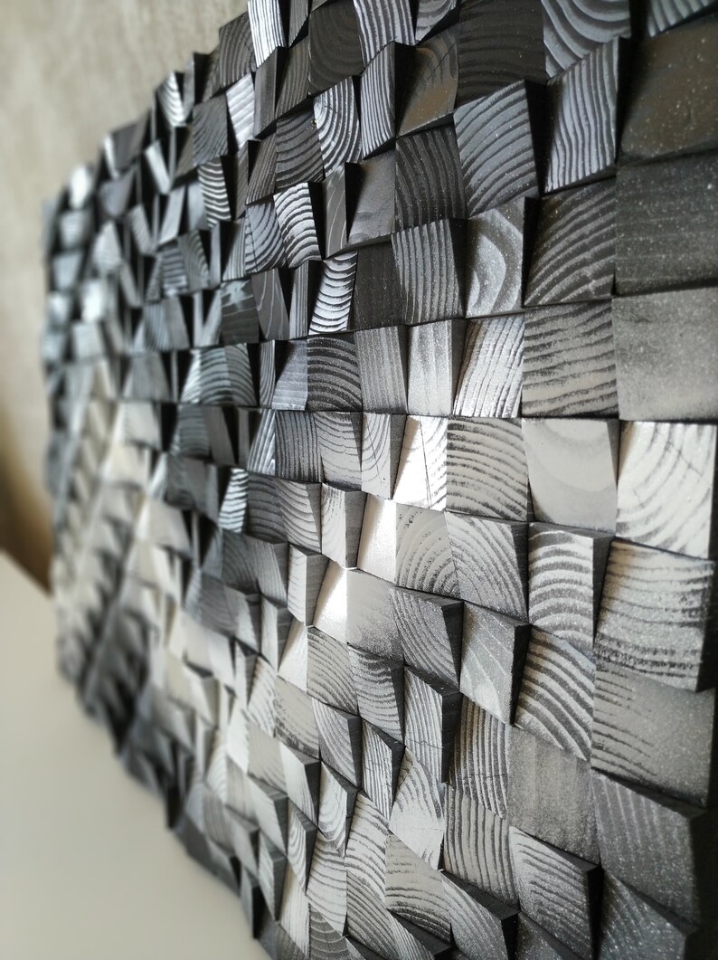 Sound Diffuser Panel Modern Wall Art 3D Wood Mosaic - Etsy