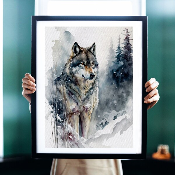 Wolf Print Art - Etsy