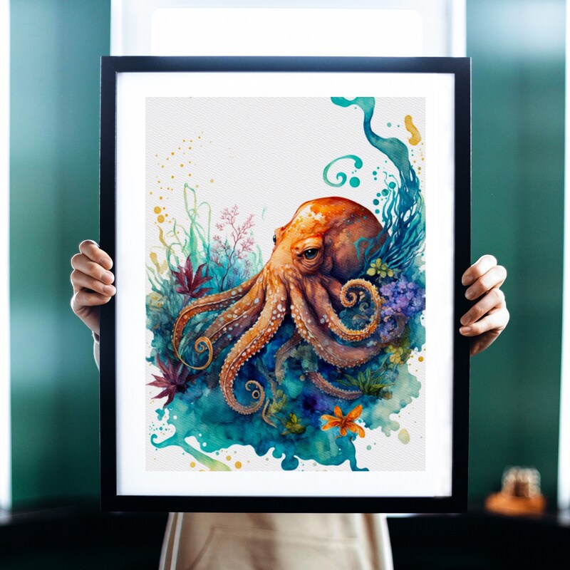 Octopus Watercolor - Etsy