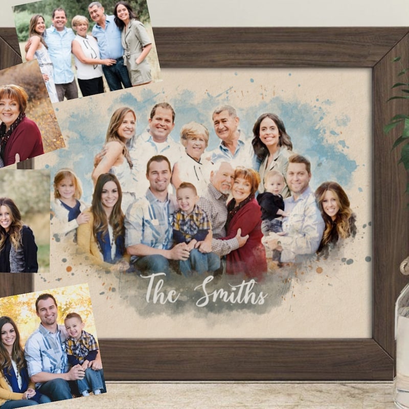 Family Portrait From Multiple Photos - Etsy