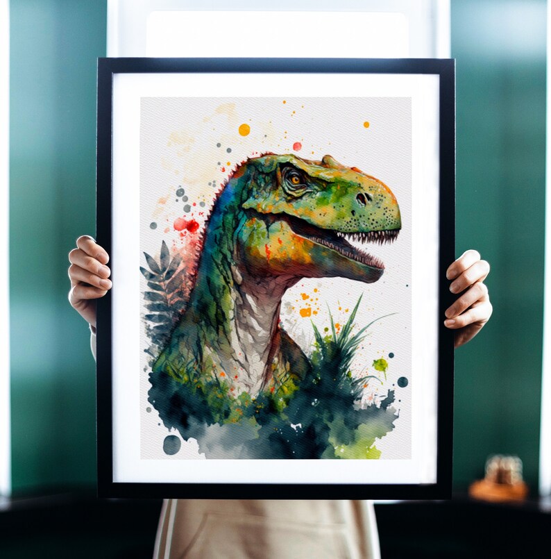 T-rex Watercolor Art Print T-rex Painting Wall Art Decor - Etsy