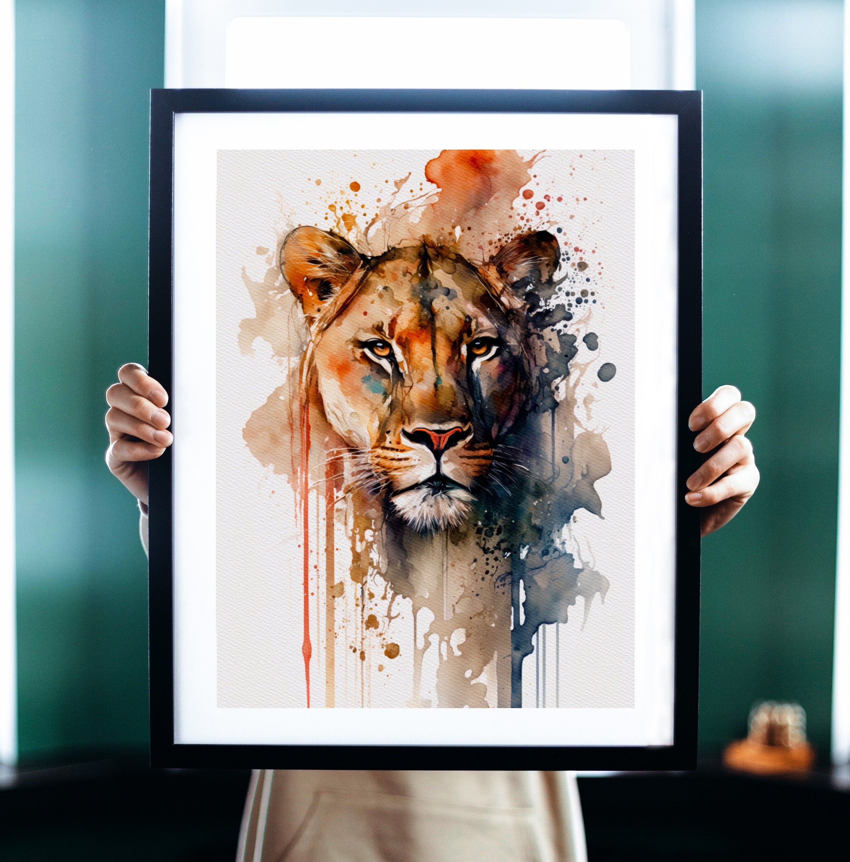 Abstract Lioness Painting