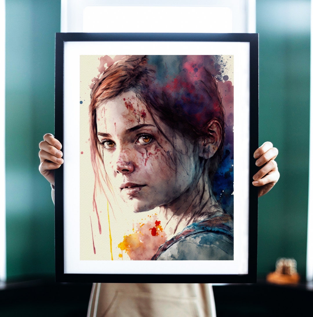 Ellie Watercolor Art Print, Ellie Last of Us Painting Wall Art Decor ...