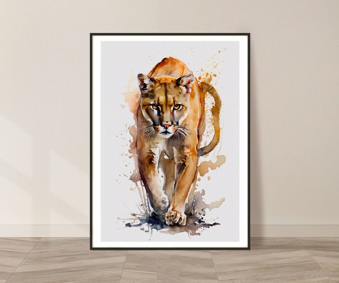 Puma Watercolor Art Print Puma Painting Wall Art Decor - Etsy