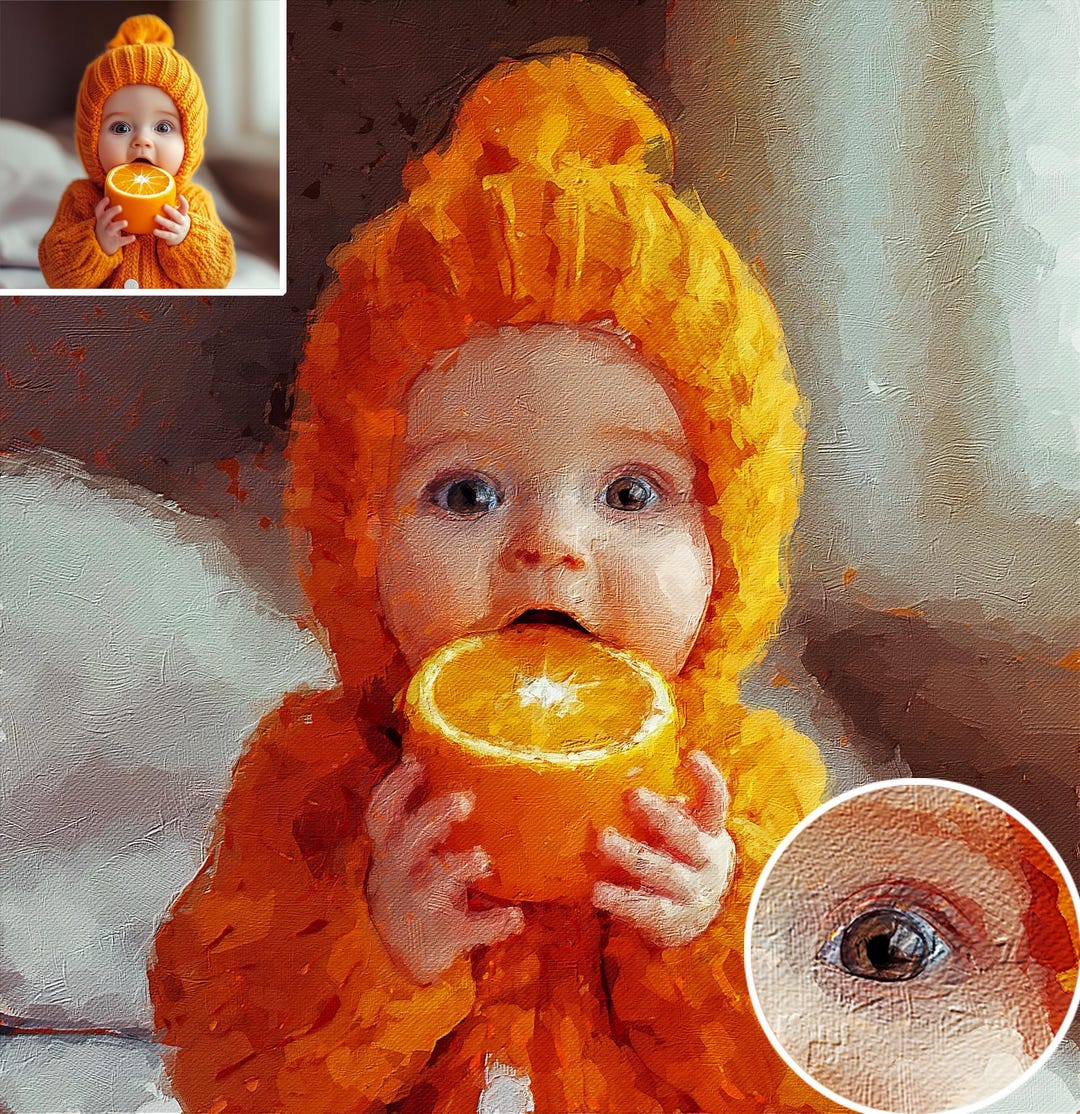 Custom Painting From Photo on Canvas, Original Handmade Portrait ...