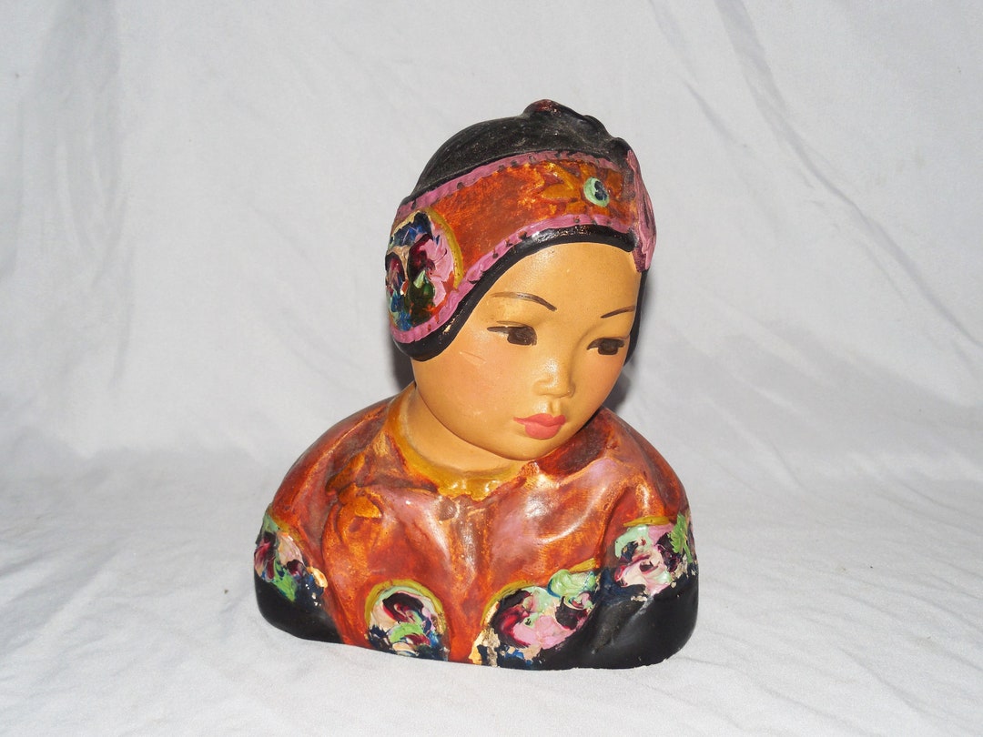 Antique Esther Hunt Lotus Bud Head Bust 1920s Hand Made Sculpture - Etsy