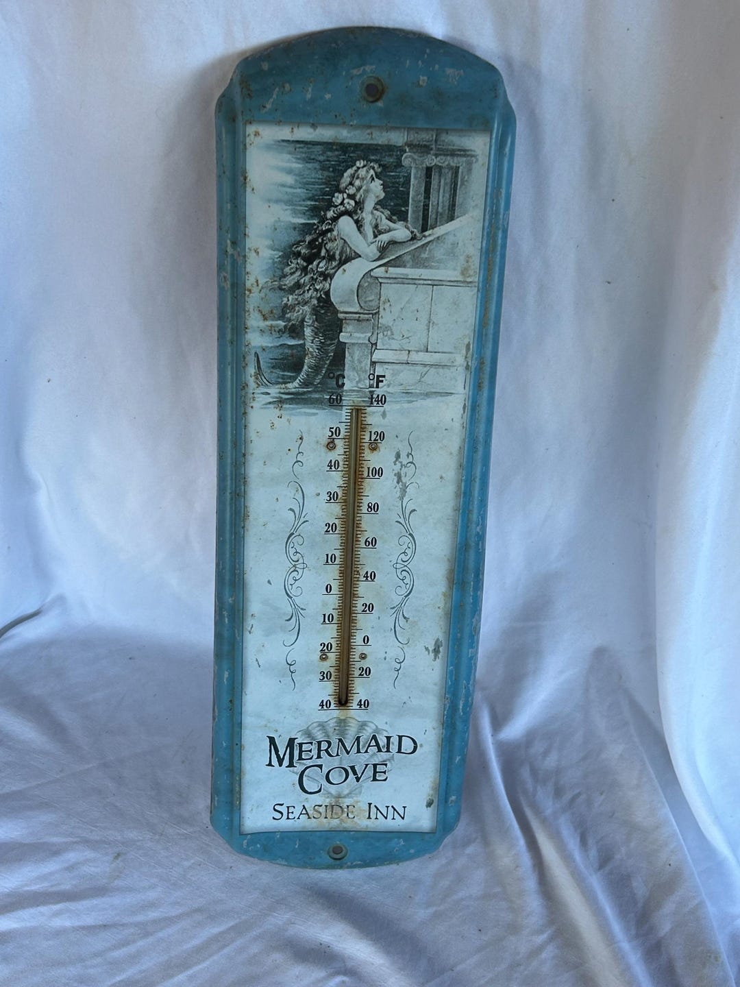 Vintage Mermaid Cove Seaside Inn Metal Thermometer - Etsy