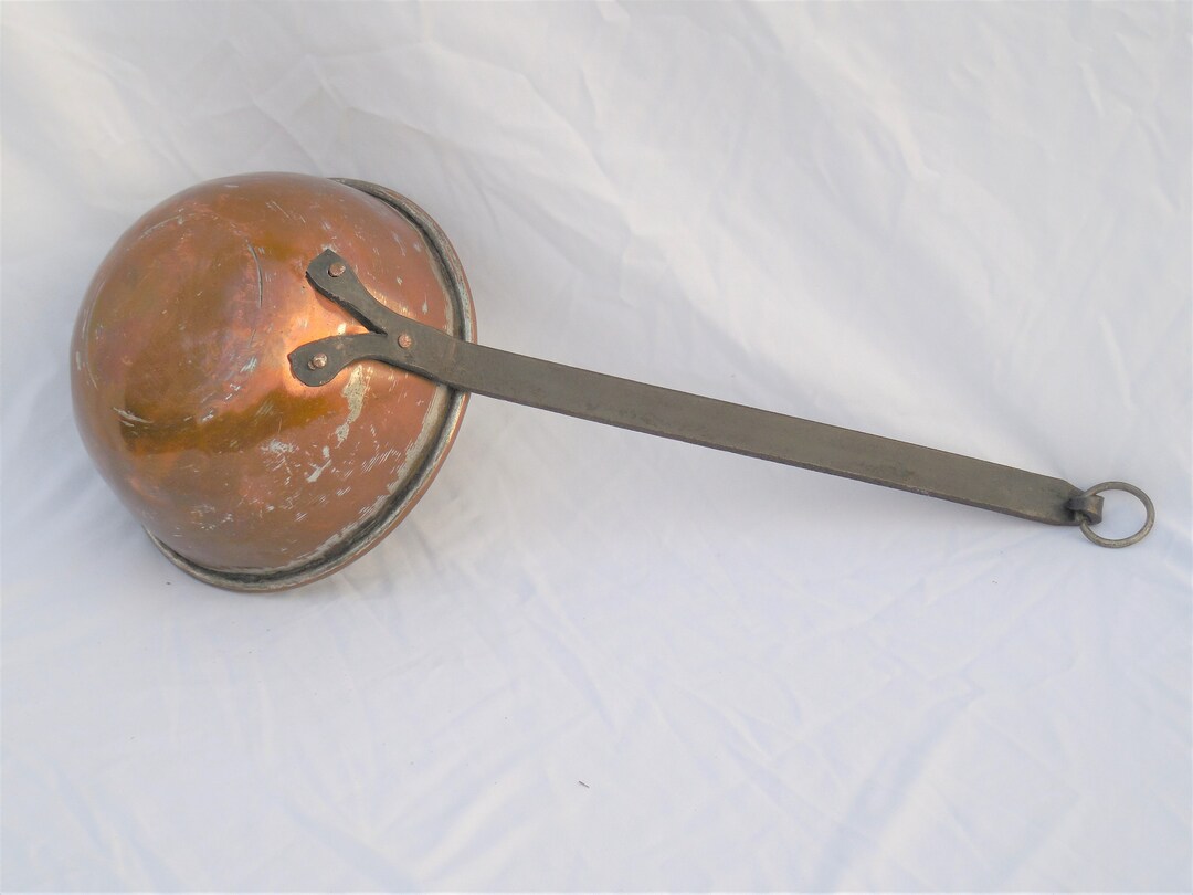 Vintage Large Tin Lined Copper Ladle With Wrought Iron Handle - Etsy