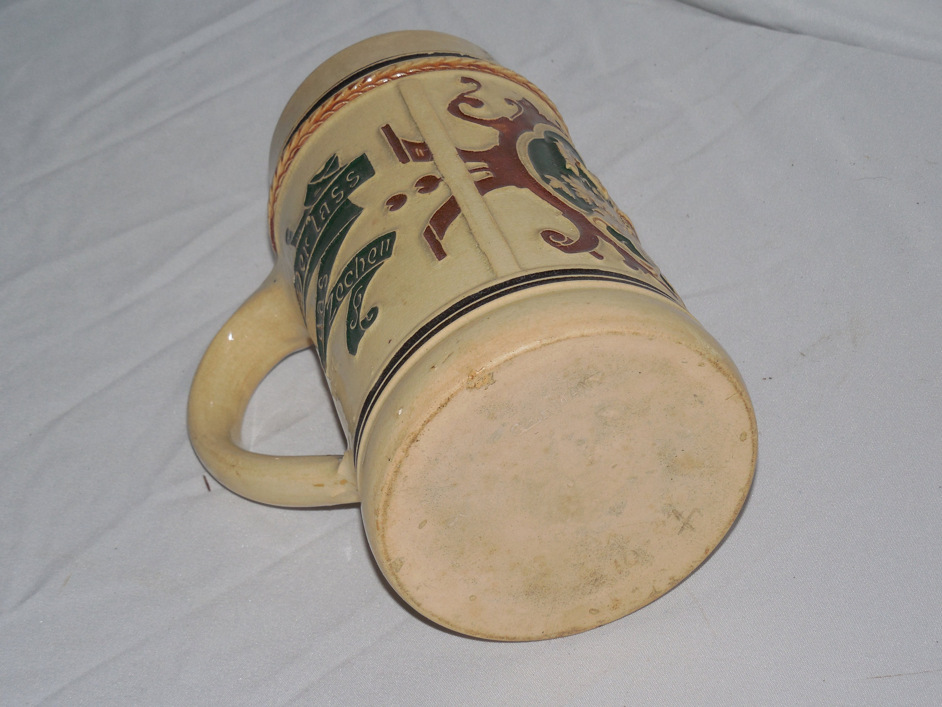 Vintage pre-owned Hand Painted Pottery German Prosit beer | Etsy