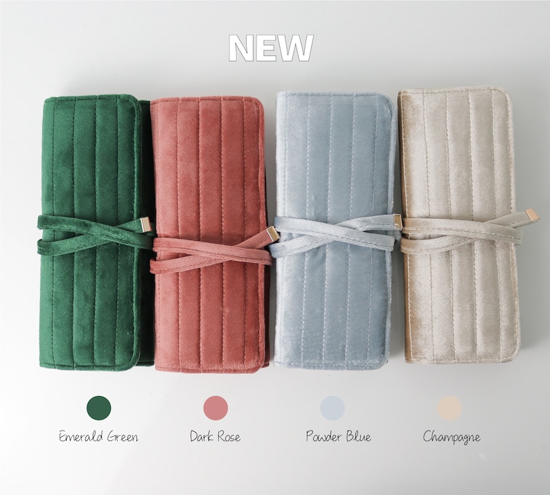 High Quality Italian Velvet, Custom Suede Jewelry Roll, Christmas ...