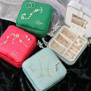 Birth Constellation Jewelry Box Velvet, Jewelry Case, Italian Velvet ...