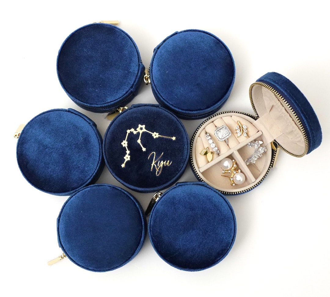 Constellation Gift Jewelry Box Mini, Round Jewelry Case, Customizable ...