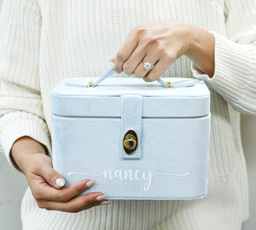 Velvet Mirror Storage, Organizer Box, Make up & Jewelry Case, Carry On ...