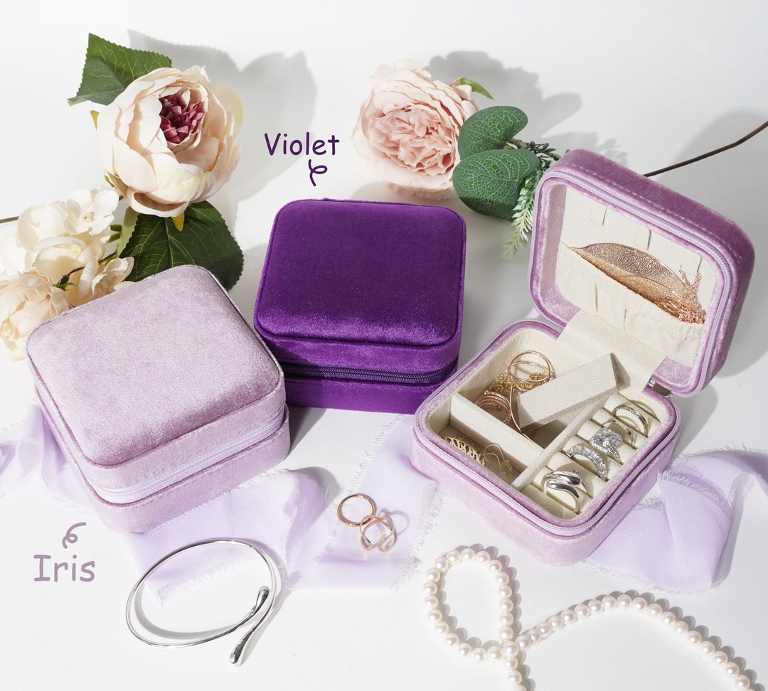 Italian Velvet Personalized Jewelry Box, Inside Suede, Christmas ...